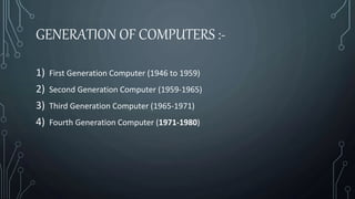 HISTORY OF COMPUTER presentation in english.pptx | Computing ...