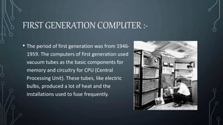 HISTORY OF COMPUTER presentation in english.pptx | Computing ...