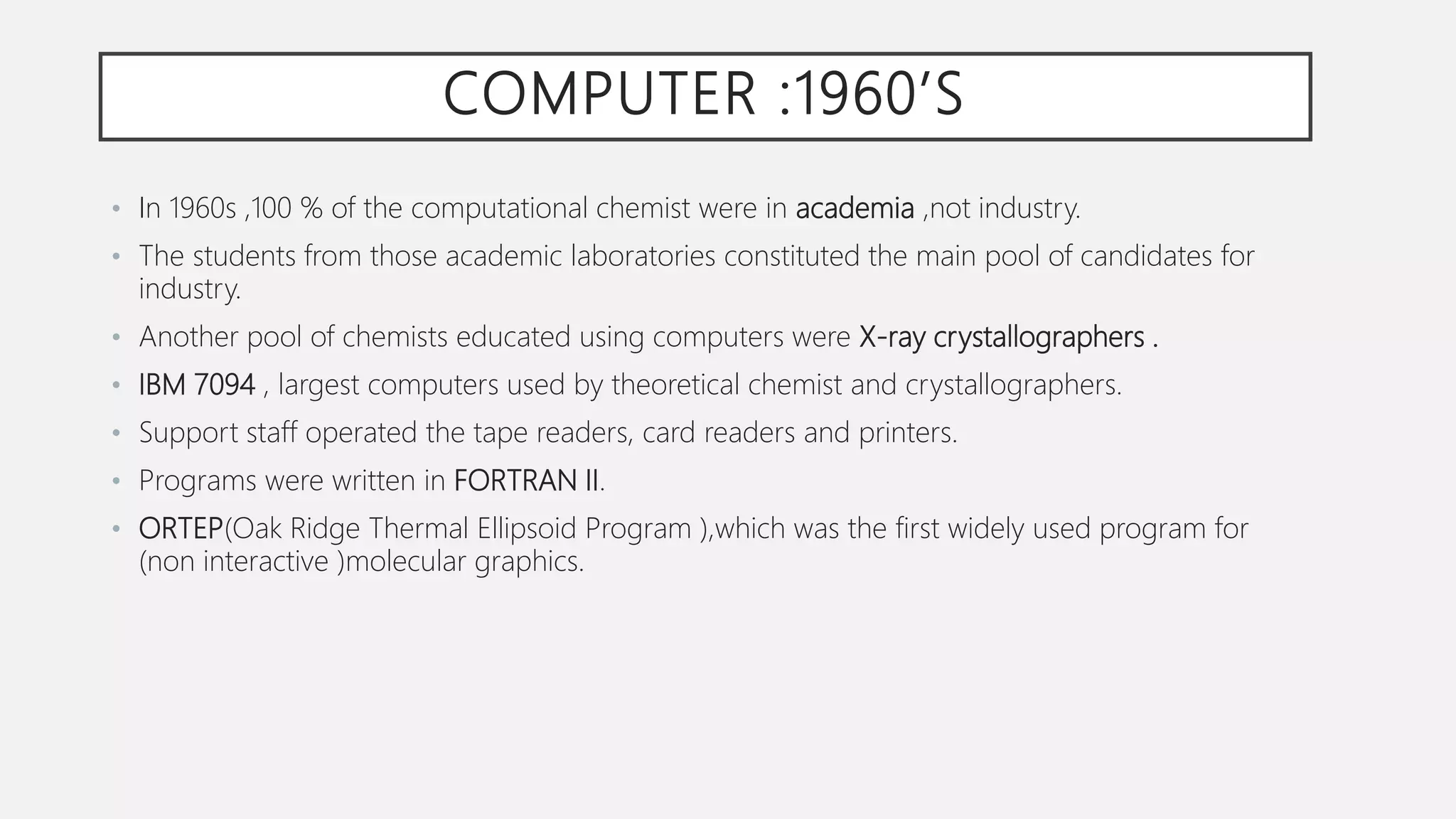 History of computers in Pharmaceutical research & Development | PPTX
