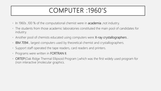 History of computers in Pharmaceutical research & Development | PPTX