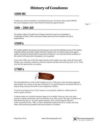 History of condoms | PDF | Birth Control | Reproductive Health