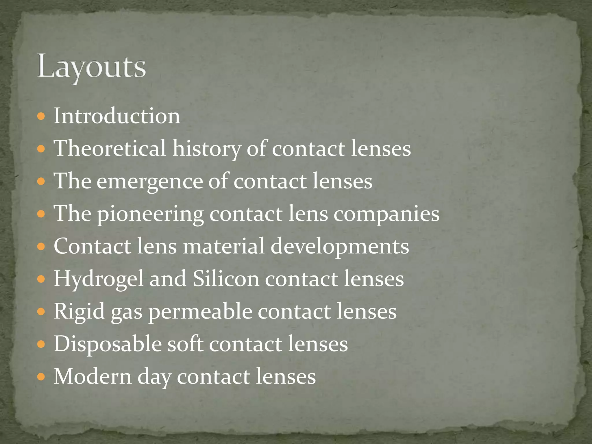 History of contact lens | PPTX