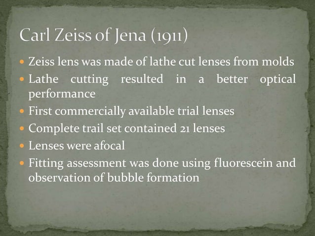 History of contact lens | PPTX