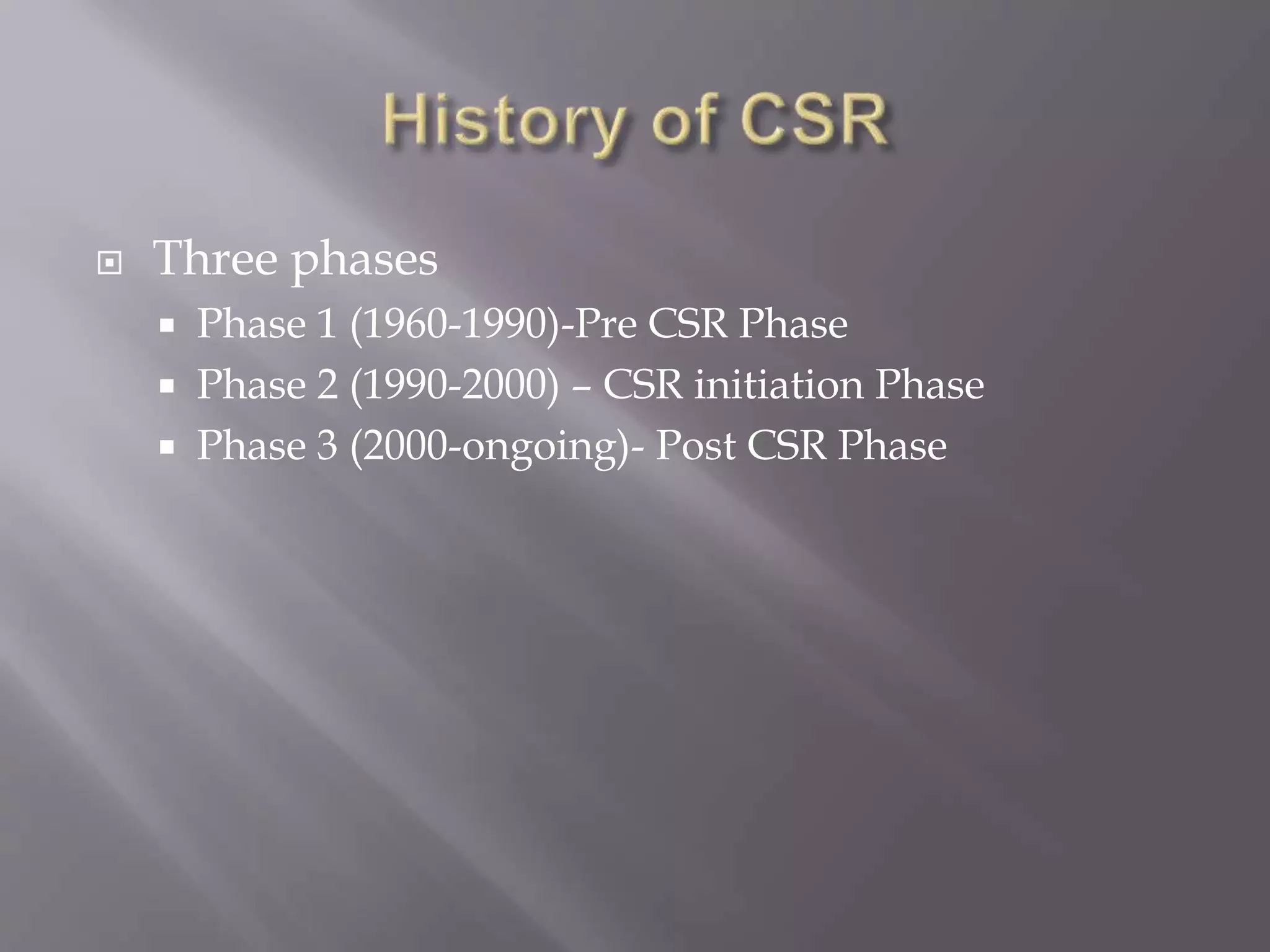 History of corporate social responsibility | PPTX