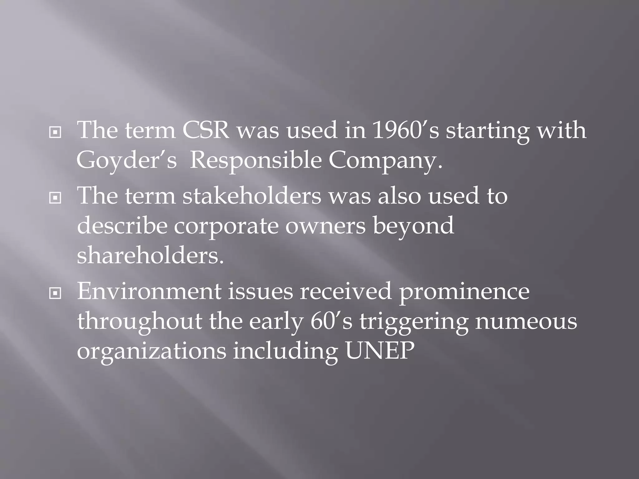 History of corporate social responsibility | PPTX