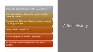 History of c programming language. | PPTX