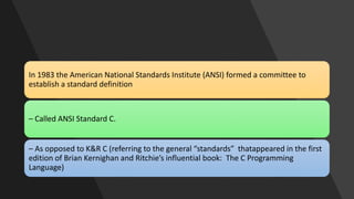 History of c programming language. | PPTX