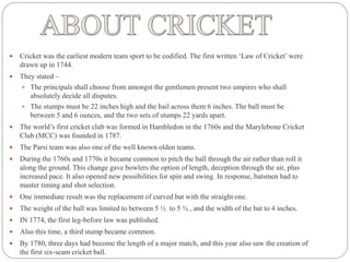 Historyofcricket 120826013956-phpapp01 | PPTX