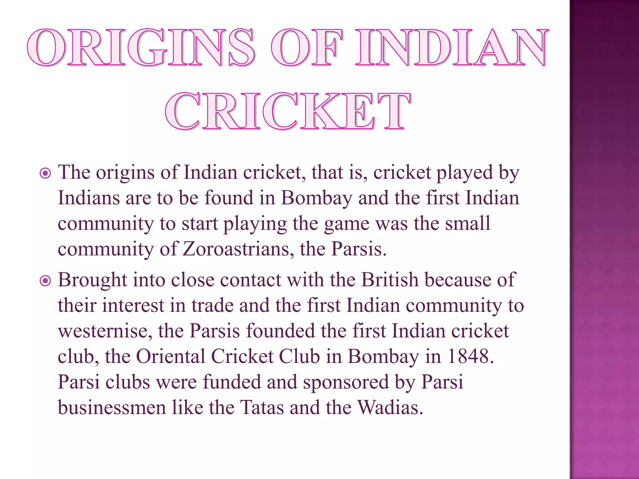 History Of Cricket | PPTX