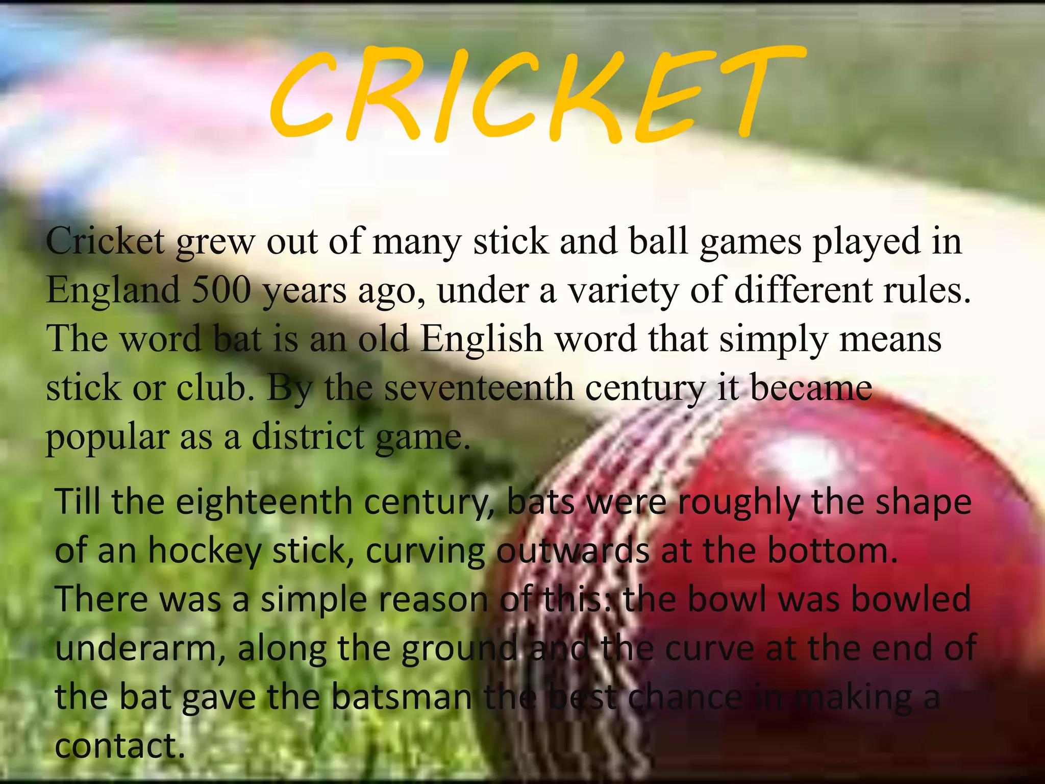 History of cricket | PPTX
