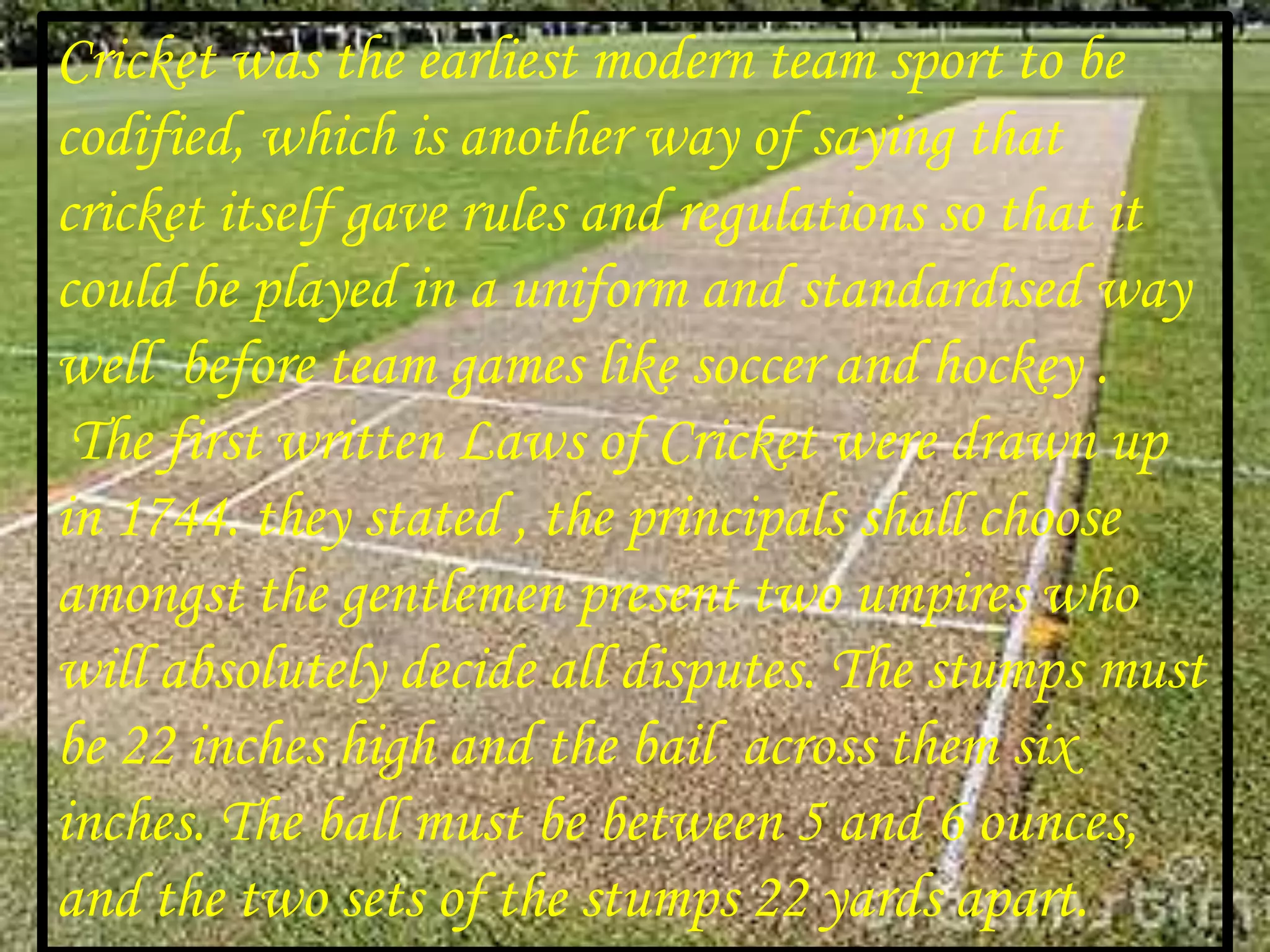 History of cricket | PPTX