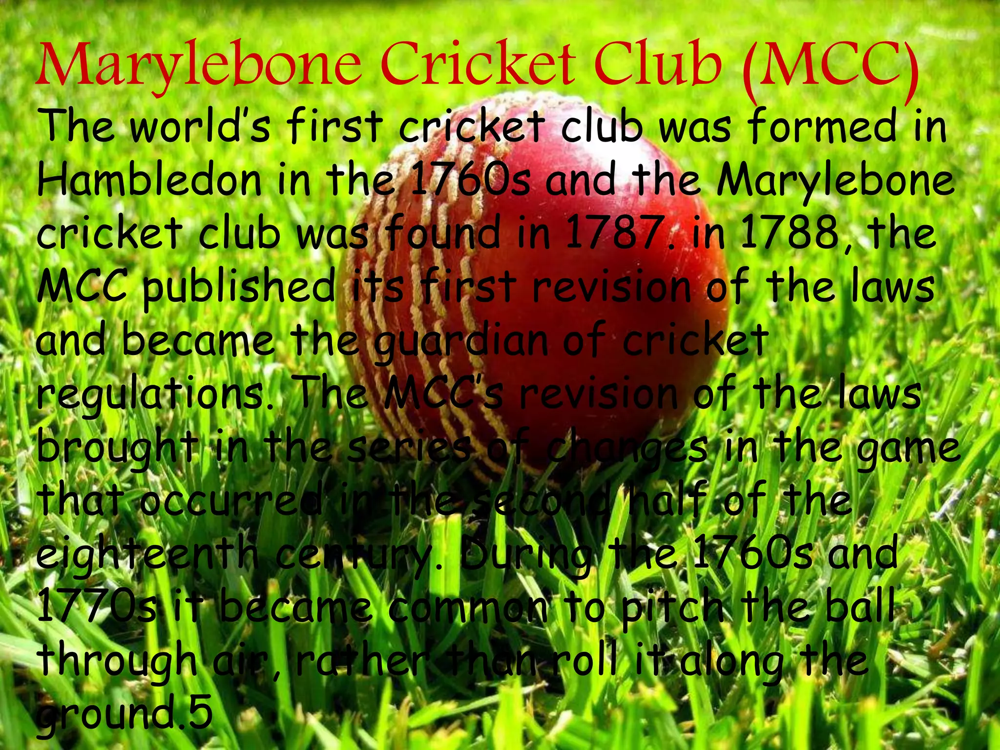 History of cricket | PPTX