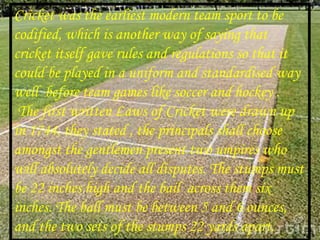 History of cricket | PPTX