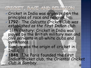 history of cricket | PPTX