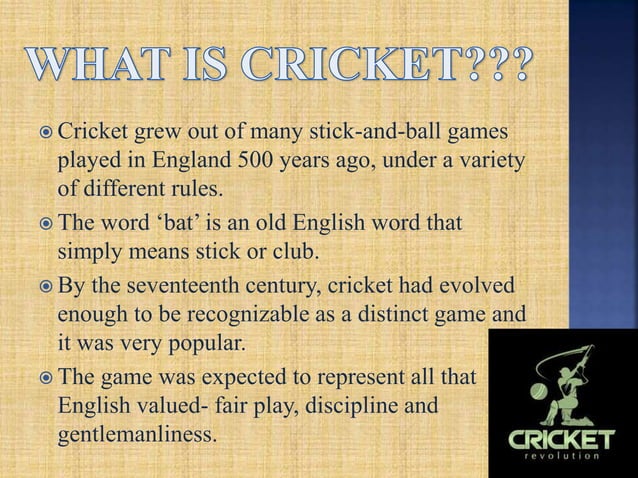 History of cricket | PPTX