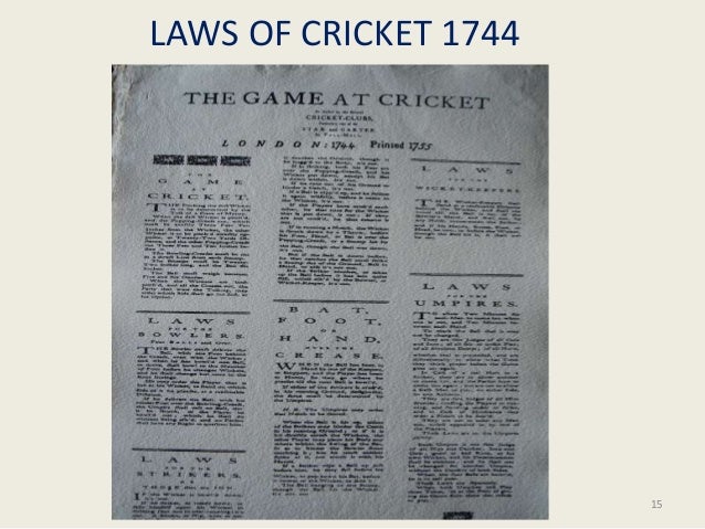 History of cricket