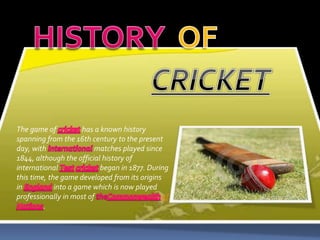 History of cricket | PPT