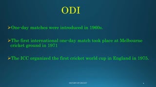 History of cricket | PPT