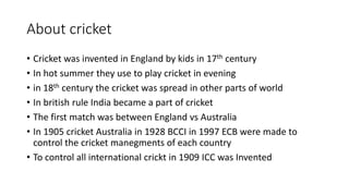 History of cricket | PPT