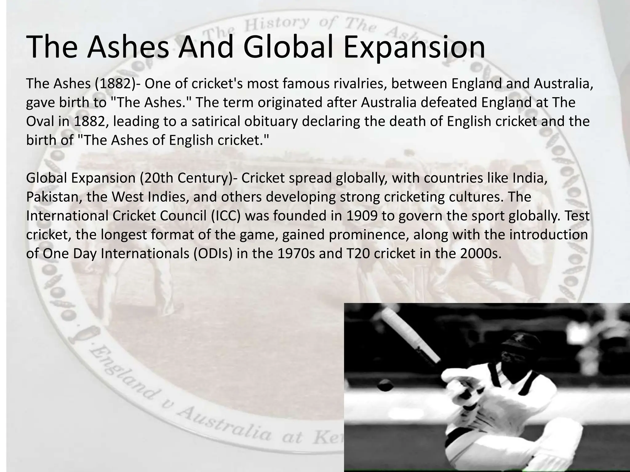 History of cricket to new era of cricket.pptx