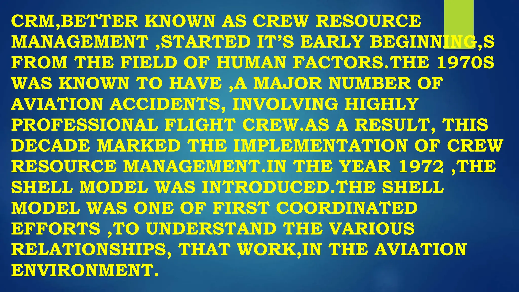 HISTORY OF CRM-1.pptx crew resource management | PPTX