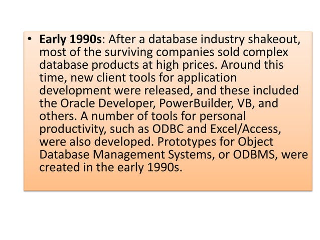 History of Database | PPTX | Databases | Computer Software and Applications