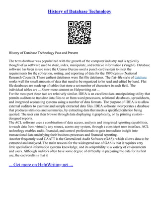 History Of Database Technology | PDF