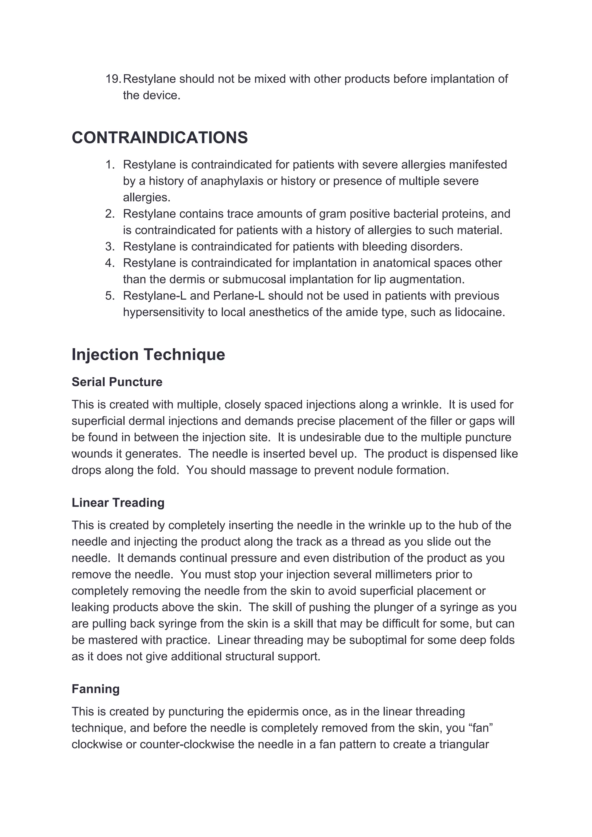 Restylane®️/Perlane®️ Injection Training Course Certification | PDF