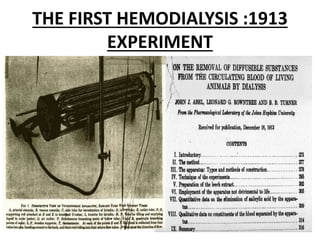 HISTORY OF DIALYSIS | PPTX