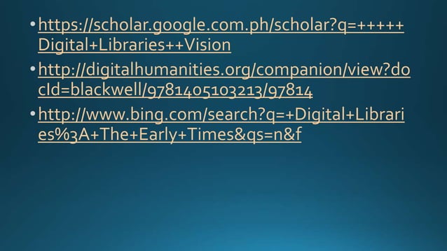History of digital_libraries | PPTX | Technology & Computing