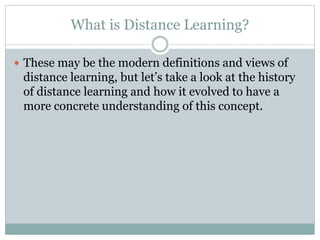 History of distance learning | PPTX