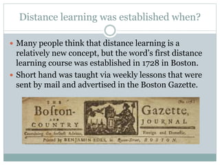 History of distance learning | PPTX