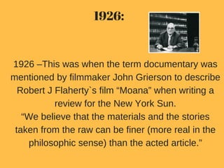 History of documentaries | PPT