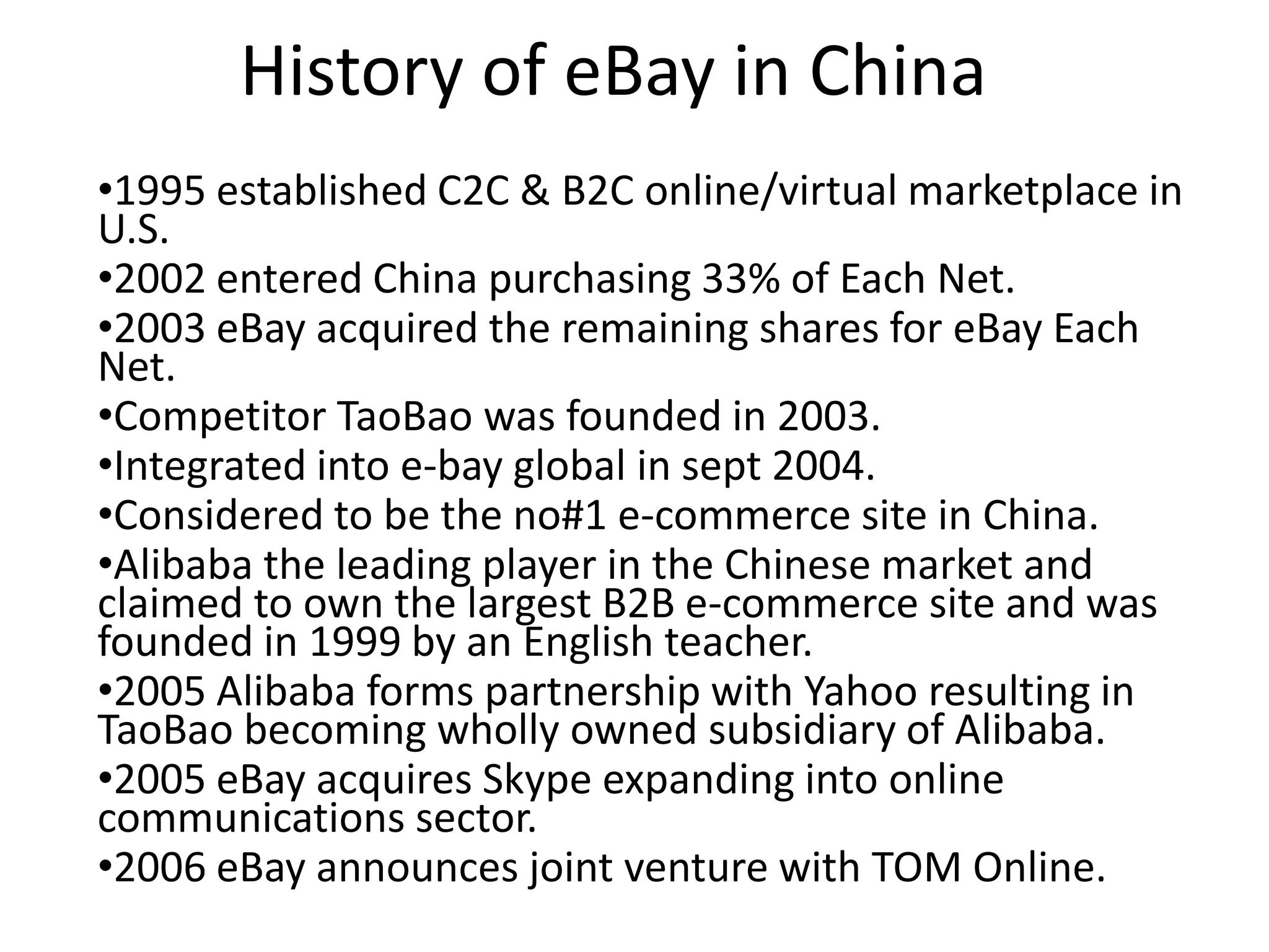 History of e bay in china | PPTX