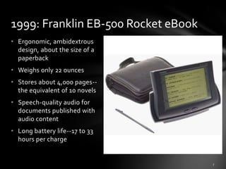 A Brief History of e books & ereaders v3.2 (12/2010) | PPTX