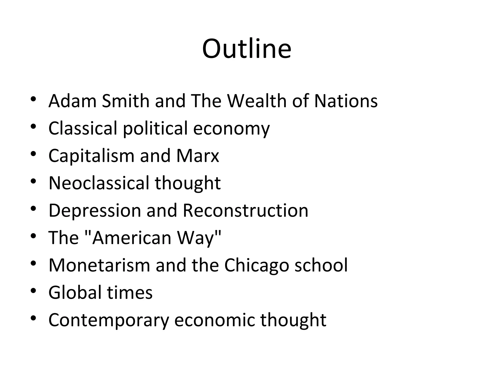 History of Economic Thought | PPT