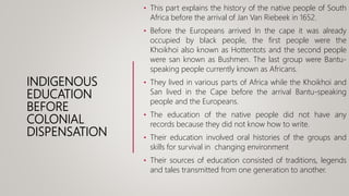 History of education in south africa | PPTX