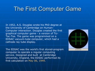 History Of Electronic Game Design | PPT