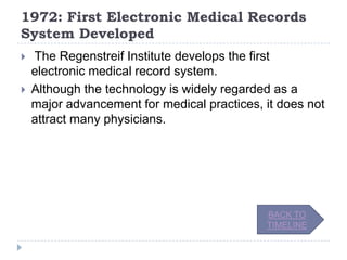 History of electronic health records ppt | PPTX