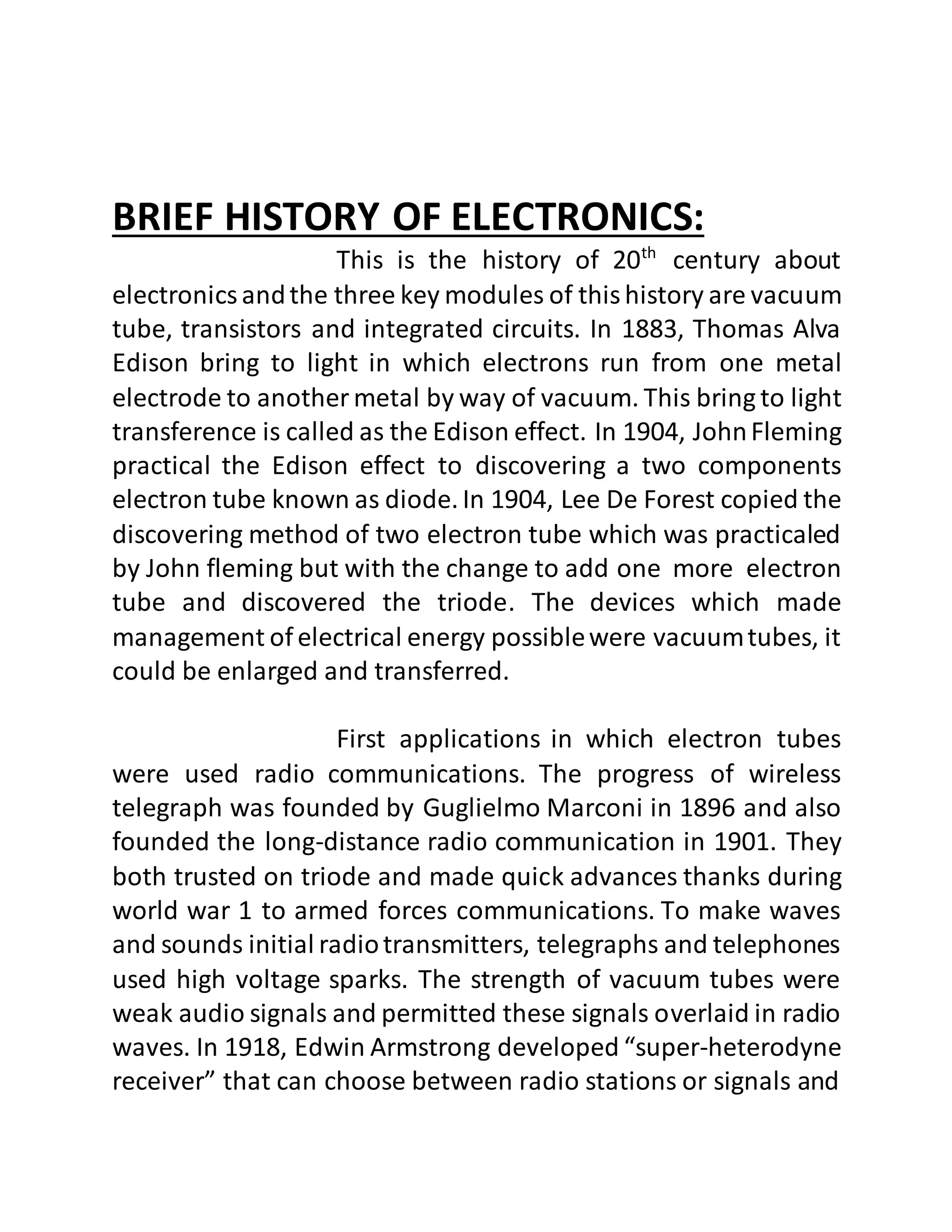History of electronics | DOCX