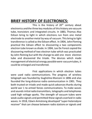 History of electronics | DOCX