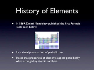 History of Elements Preso | KEY