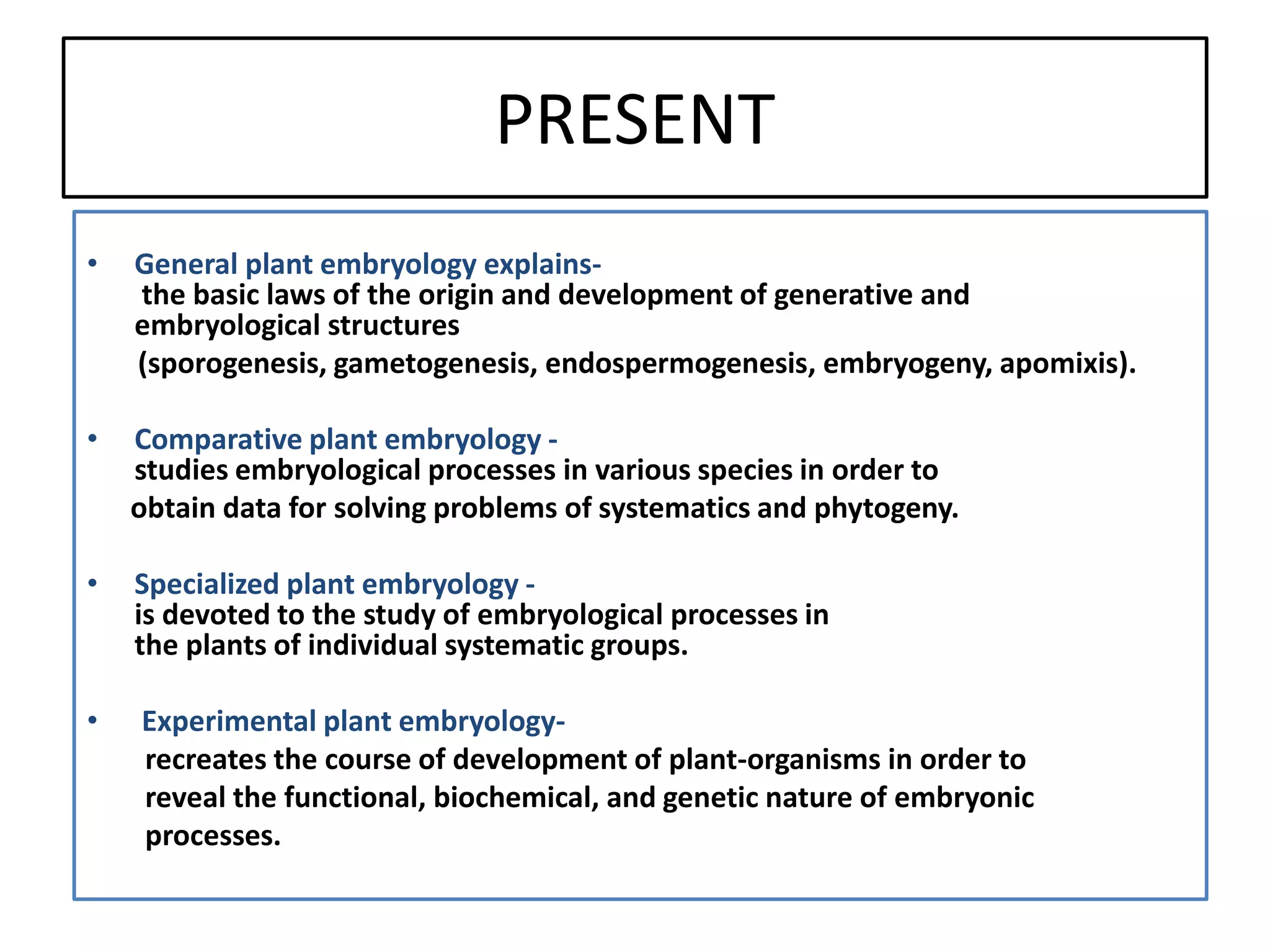 History of embryology in plants | PPTX