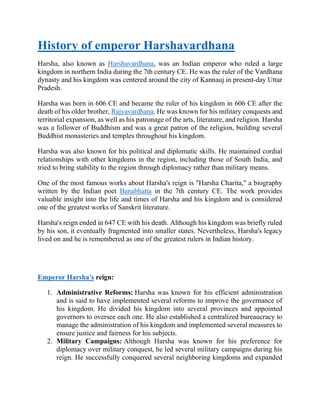 History of emperor Harshavardhana.pdf