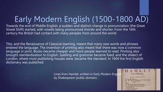 History of English huihfihskfhdkshfkushfush | PPT