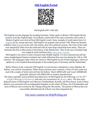 History Of English Essay | PDF