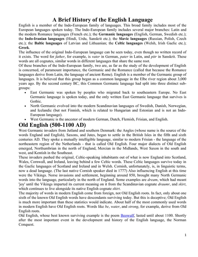 History of english language | PDF