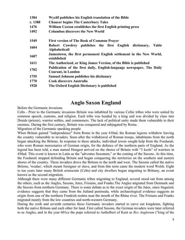 History of english language | PDF