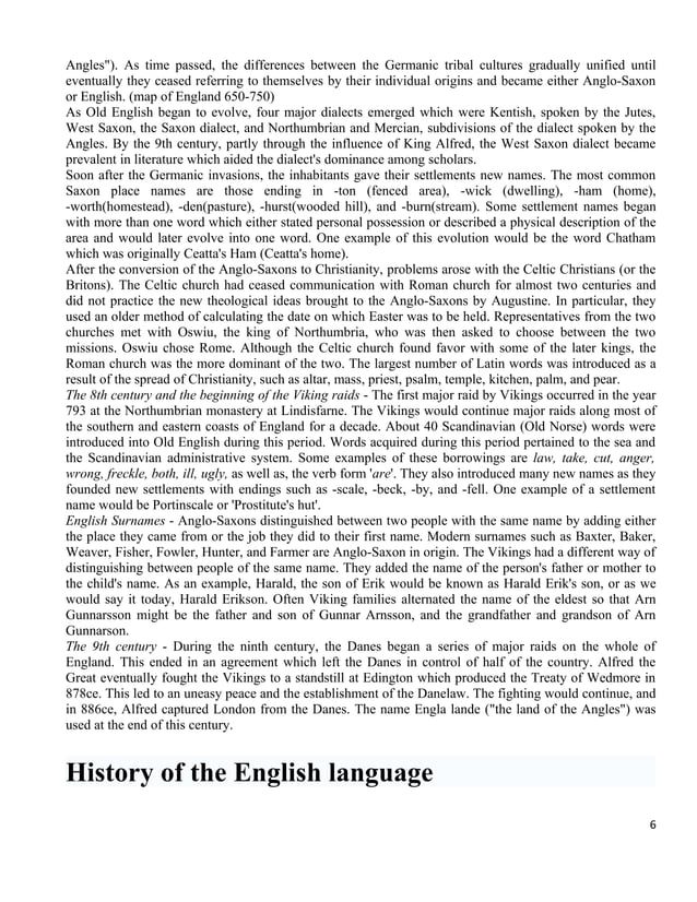 History of english language | PDF
