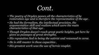 Brief Introduction to The Restoration age,History of English Literature ...